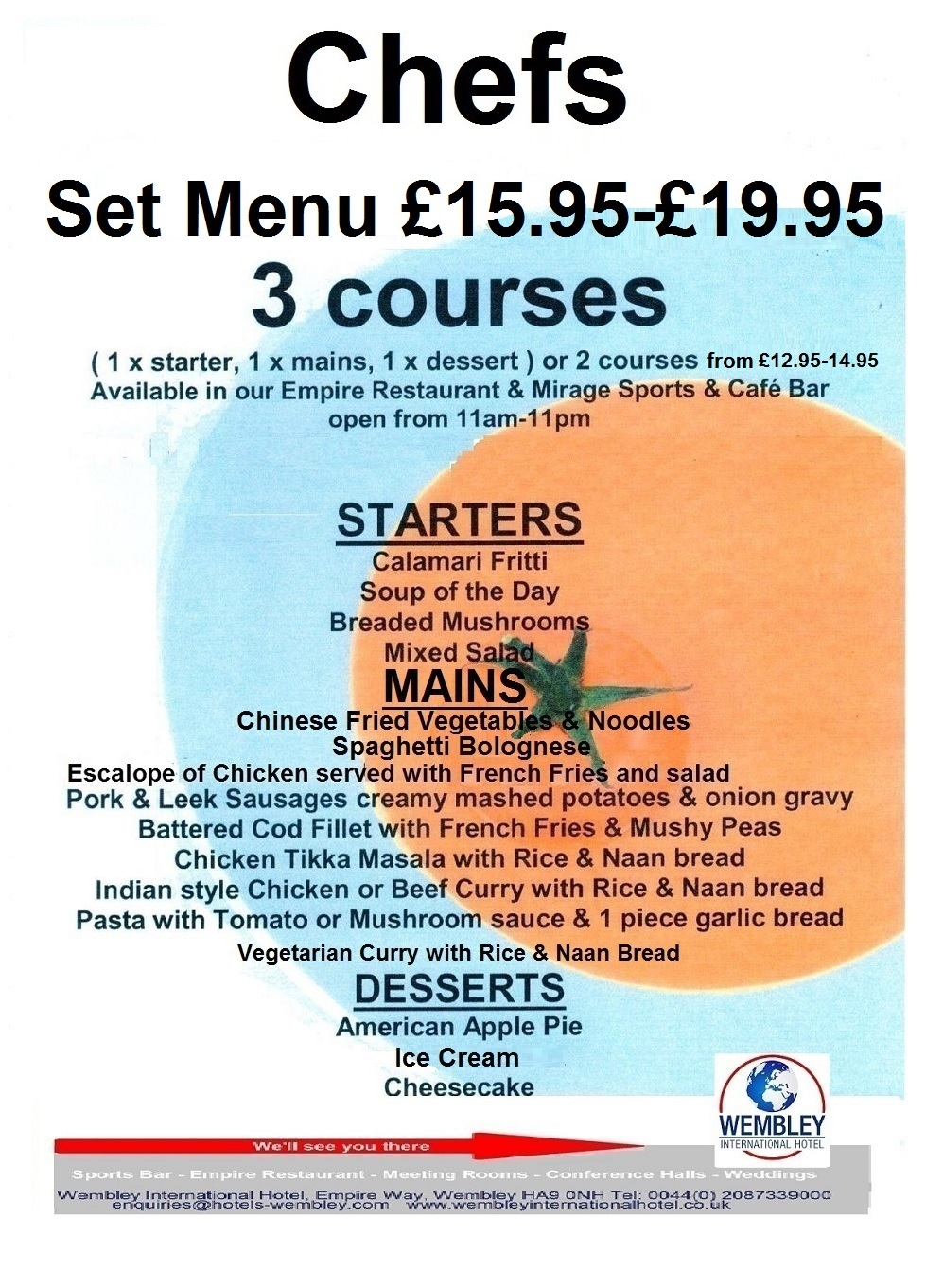 Pre Wembley Stadium Event Dinners | Wembley International Hotel